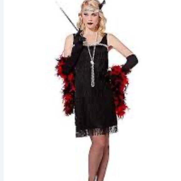Spirit | Dresses | Spirit Halloween Black Fringe Flapper Dress Size ...